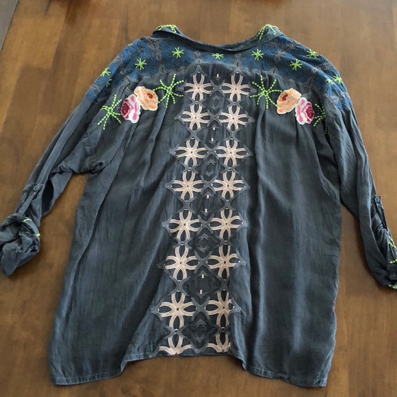 Johnny Was | Tops | Johnny Was Embroidered Top | Poshmark